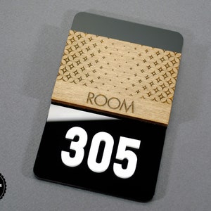 Acrylic & Wooden Sign for Hotel Signage, Room Number Sign, Apartment ...