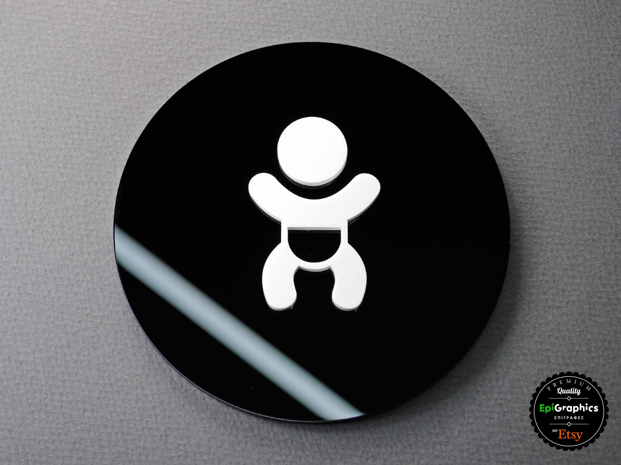 Round Shape Acrylic WC Sign for Hotel Restaurant and Office - Etsy