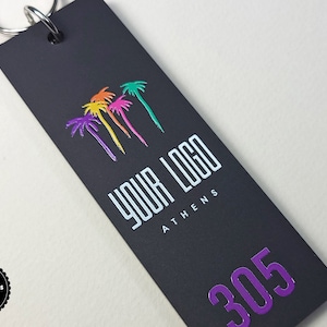 Personalized Acrylic Key Tag for Hotels, Keychain With Your Logo and ...