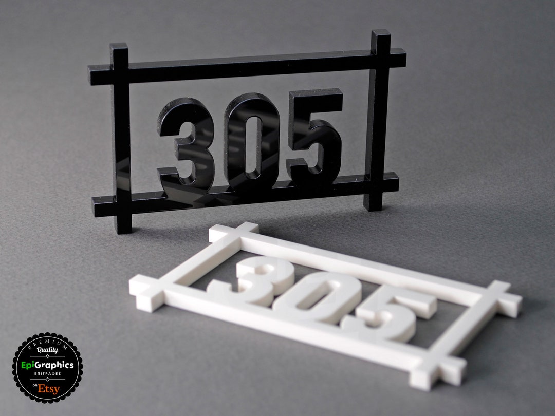 Framed Acrylic Numbers for Hotel Signage, Room Number Sign, Apartment ...