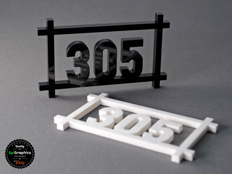 Framed Acrylic Numbers for Hotel Signage, Room Number Sign, Apartment ...