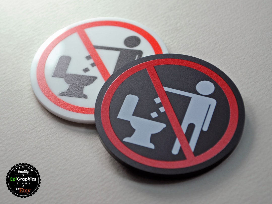 Do Not Throw Paper in the Toilet Sign - Do Not Flush Sign - Round Shape ...