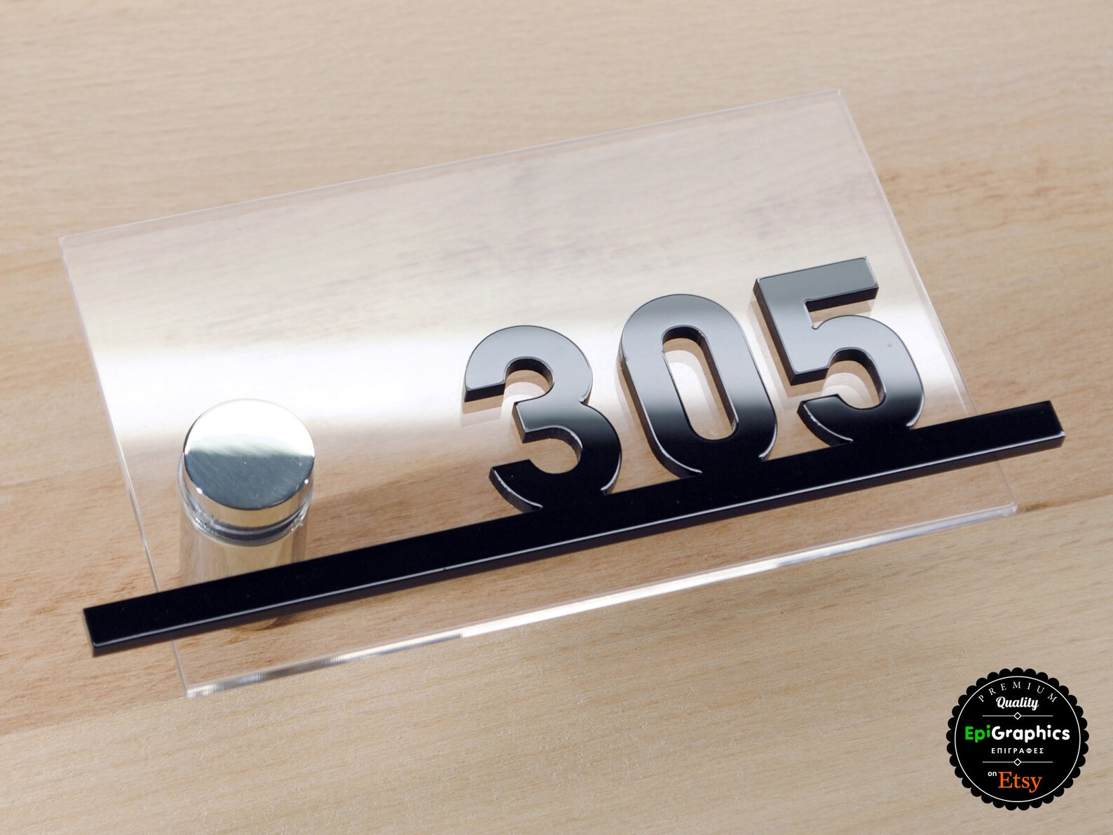 Modern Acrylic Room Number Sign: Hotel, Apartment Door Signage - Etsy