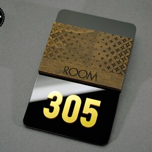 Acrylic & Wooden Sign for Hotel Signage, Room Number Sign, Apartment ...