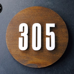 Round Shape Sign With Acrylic Numbers for Hotel Signage / Room Number ...