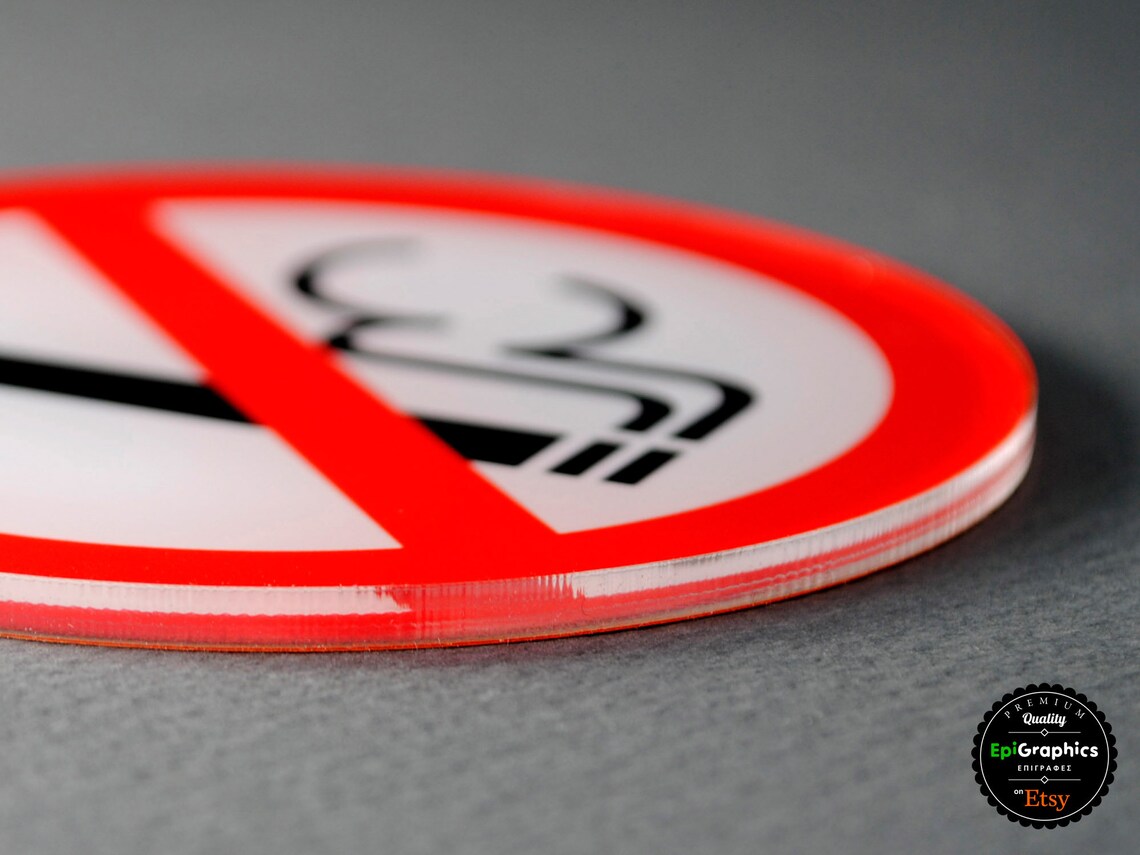 Acrylic Sign no Smoking in Round Shape. - Etsy