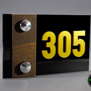 Acrylic & Wooden Sign for Hotel Signage, Room Number Sign, Apartment ...
