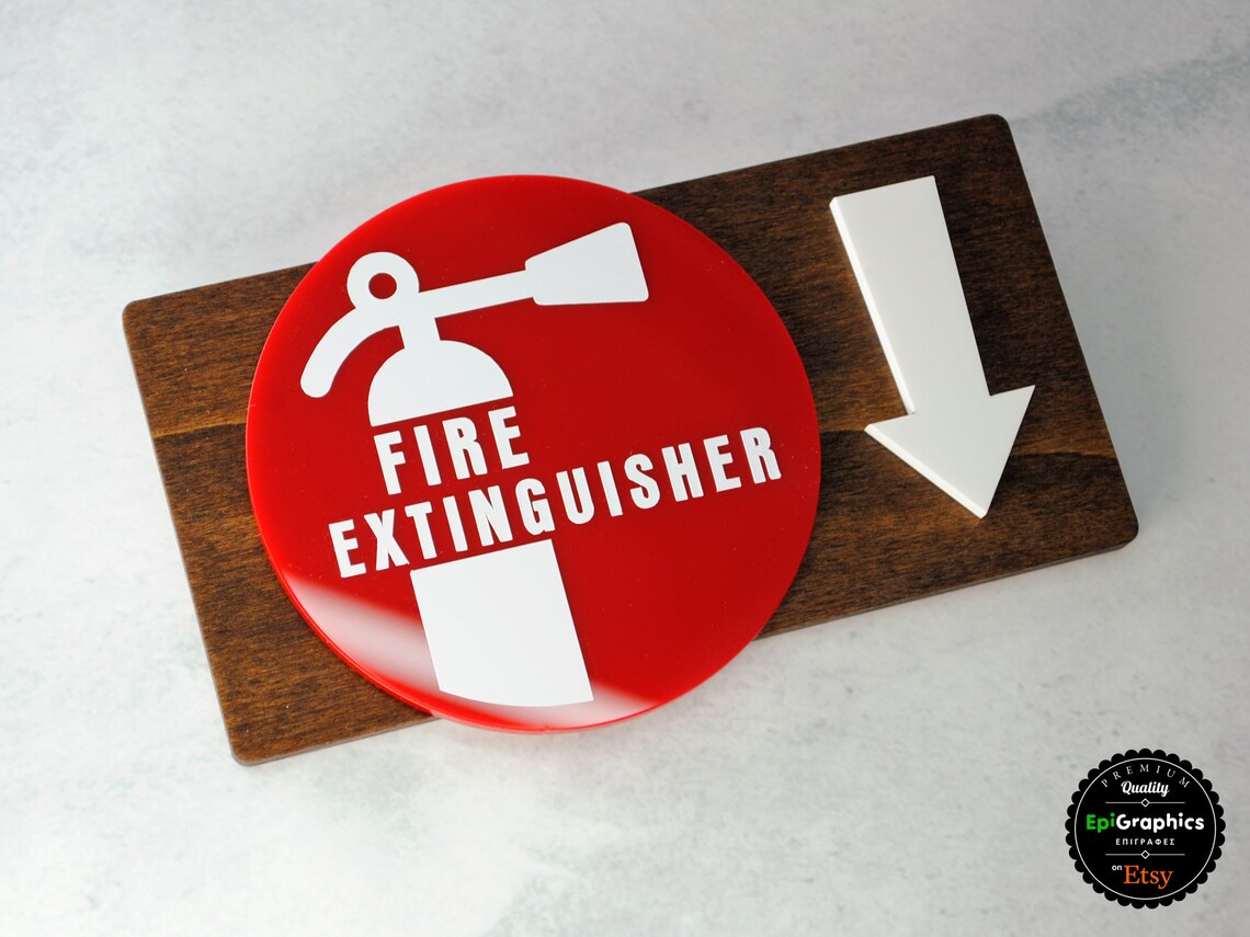 Fire Extinguisher Wooden & Acrylic Sign Acrylic Fire Sign - Etsy