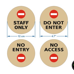 Wooden "staff Only" Sign (round Shape) With Acrylic Symbol. - Etsy