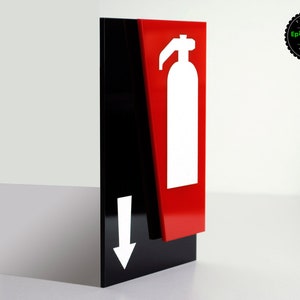 Fire Extinguisher Acrylic Safety Sign With Reflective Symbol. - Etsy