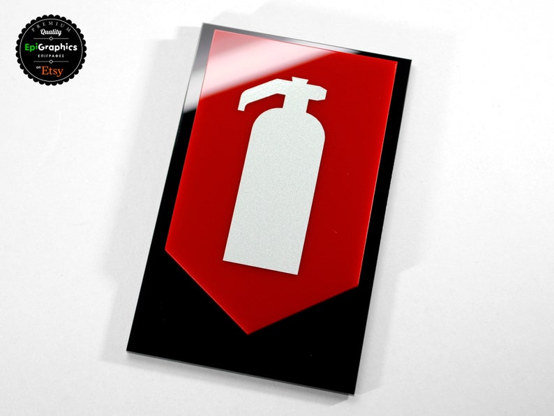 Fire Extinguisher Acrylic Safety Sign With Reflective Symbol. - Etsy