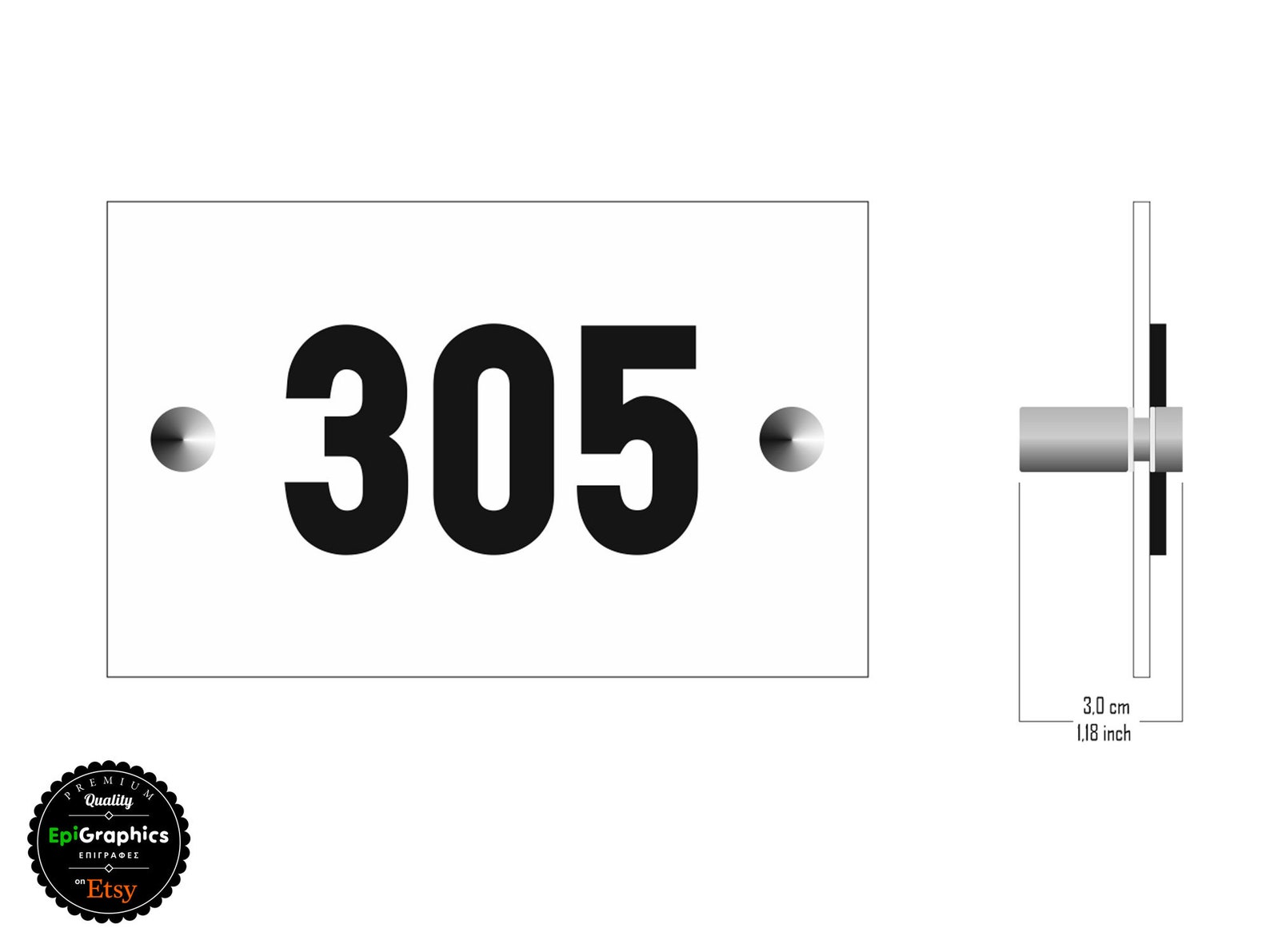 Acrylic Sign With Wall Spacers for Hotel Signage Room Number - Etsy