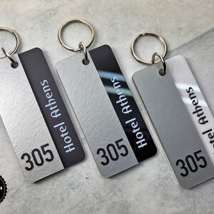 Personalized Modern Keychain for Hotels, Key Tag With Your Logo and ...