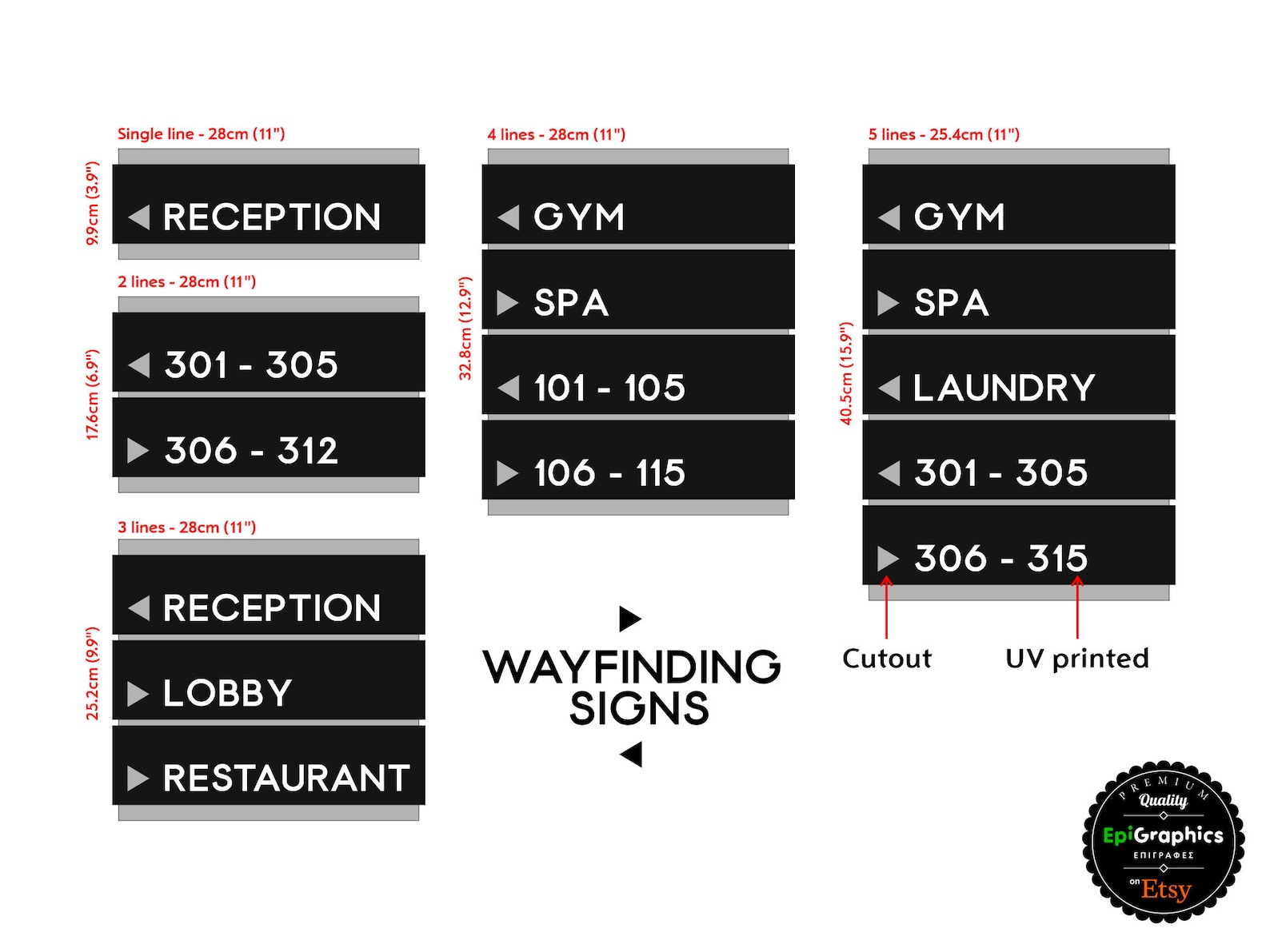 Custom Cutout Hotel Room Number Sign - Modern Wood & Black Acrylic Door ...