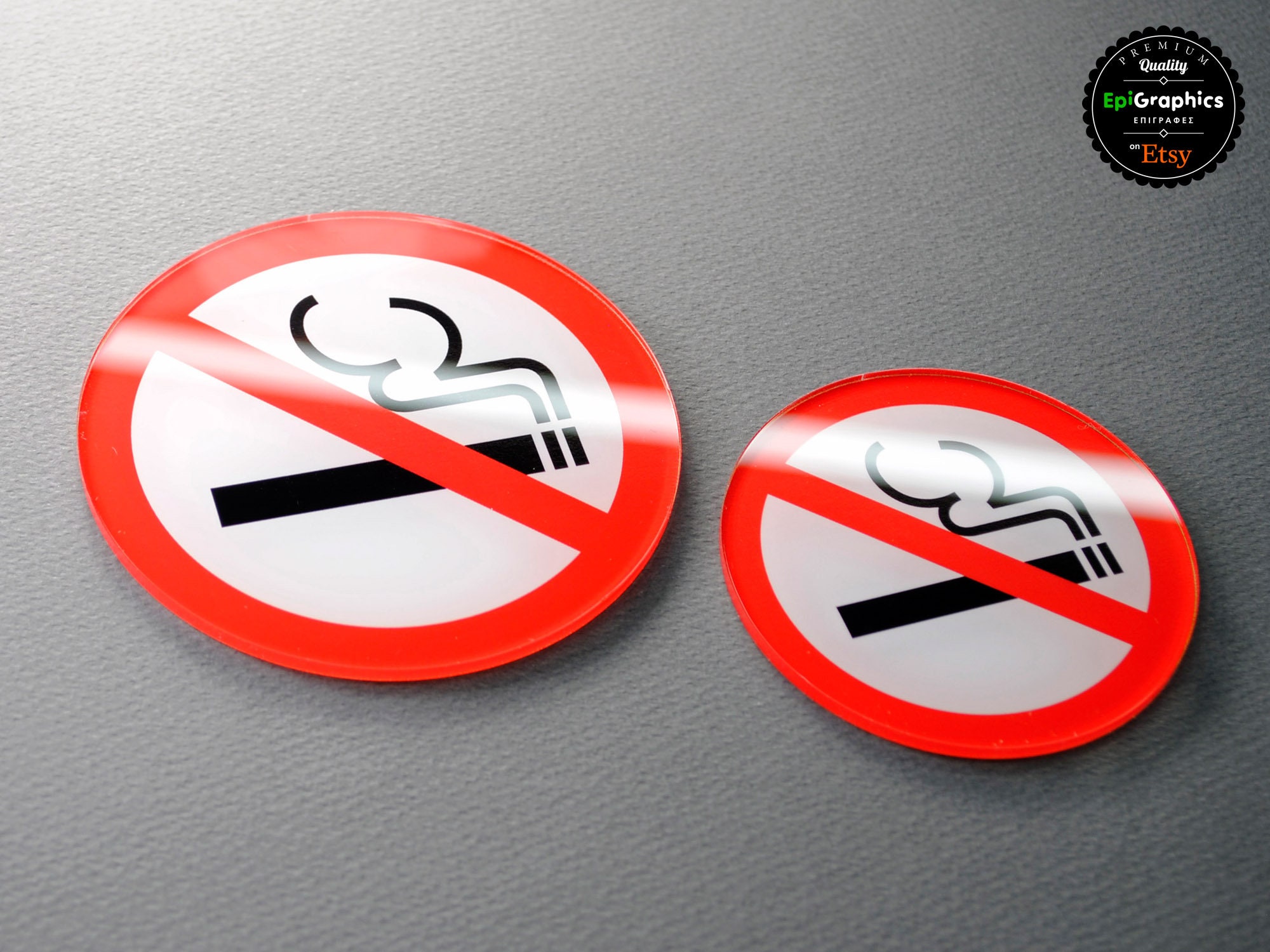Acrylic Sign no Smoking in Round Shape. - Etsy