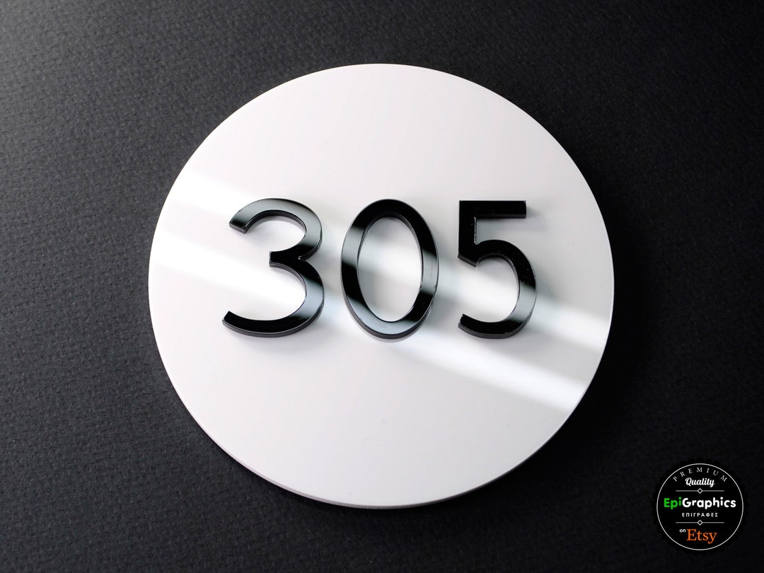 Acrylic Sign in Round Shape for Hotel Signage, Room Number Sign ...