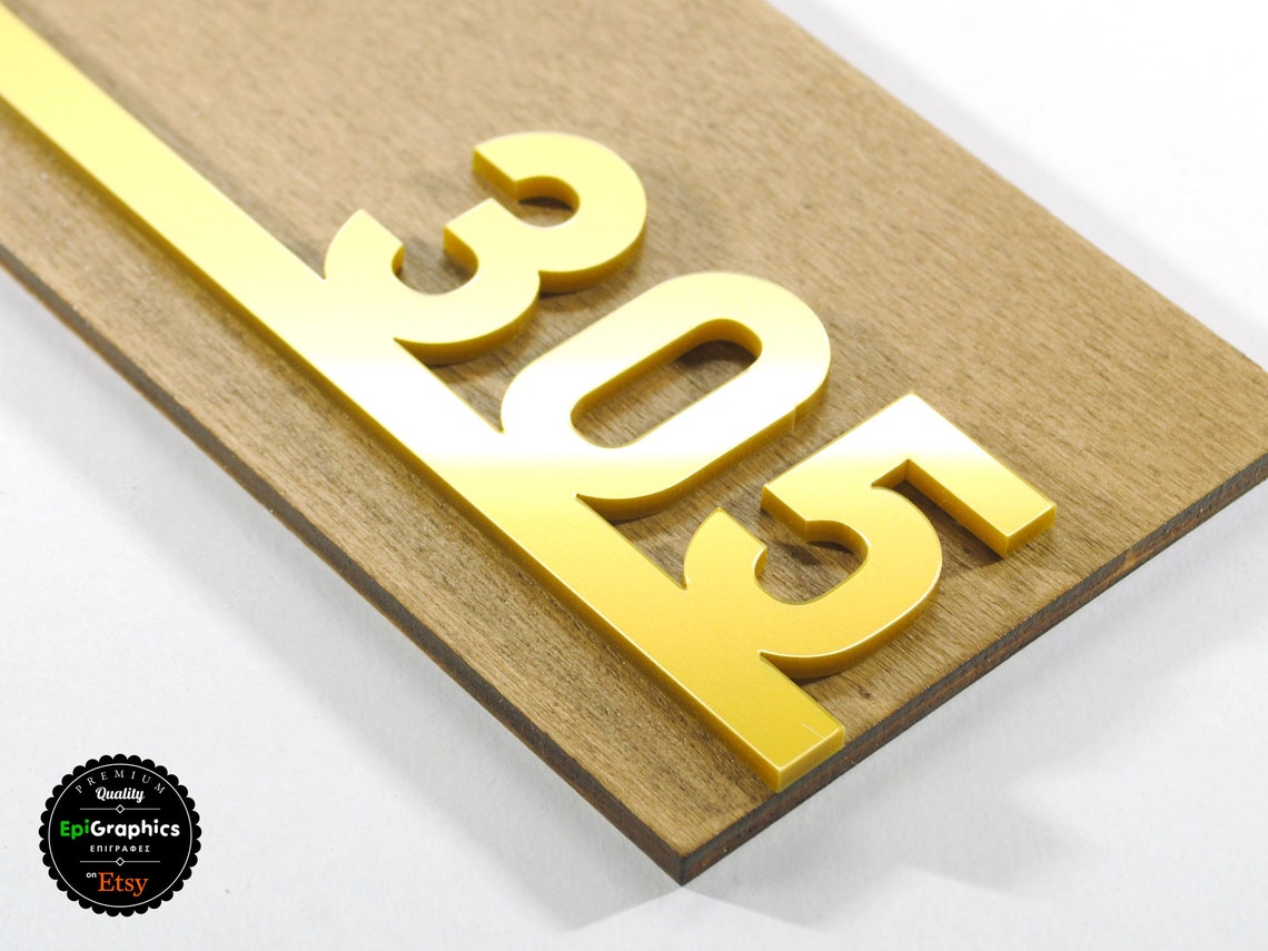 Wooden Sign With Acrylic Numbers for Hotel Signage / Room | Etsy