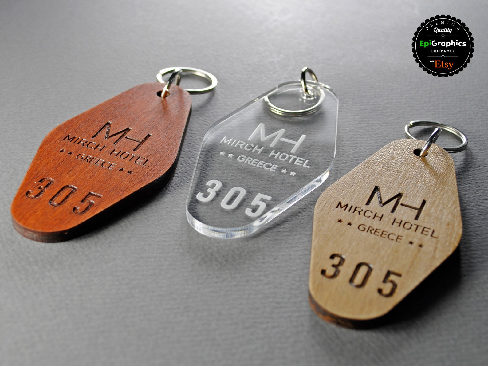 Personalized key tag for Hotels Keychain with your logo and | Etsy