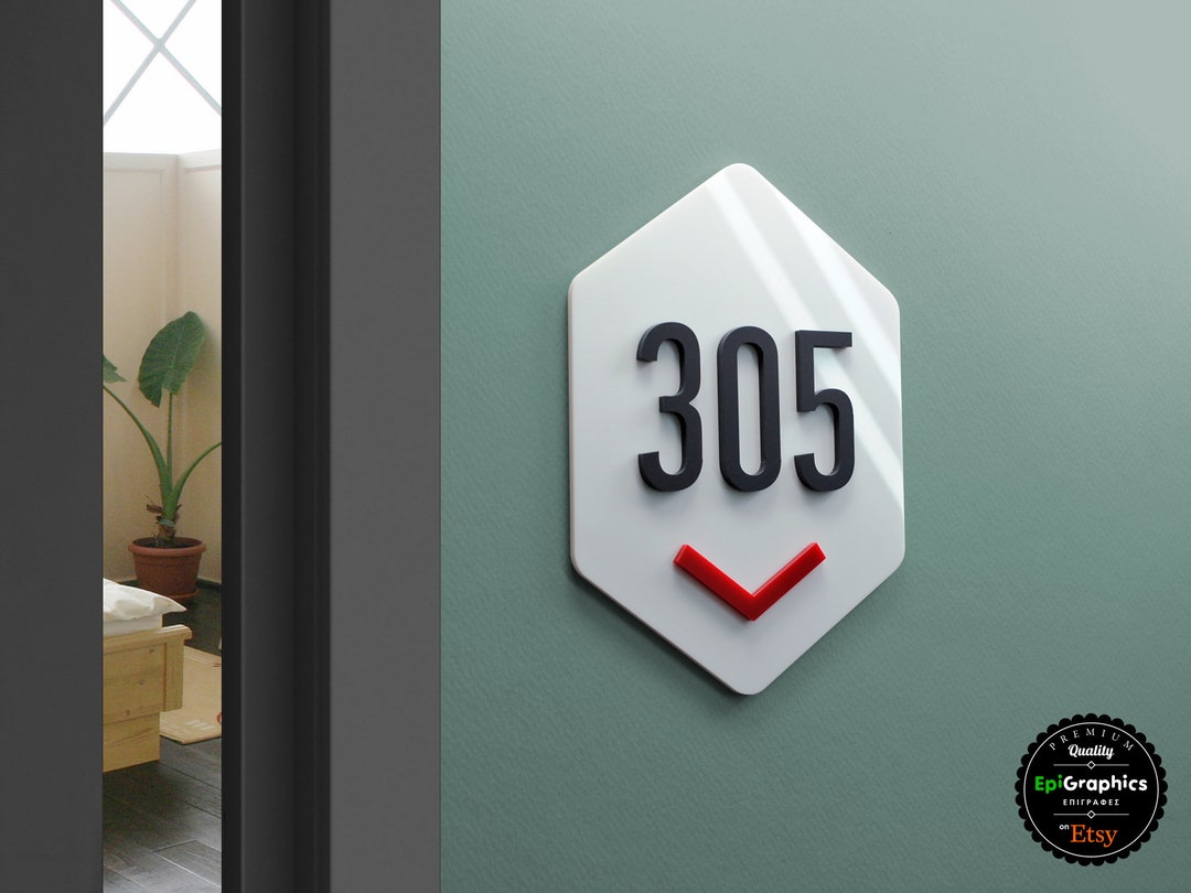 Room Number Sign for Hotel Signage Made of Acrylic Apartment - Etsy
