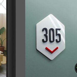 Room Number Sign for Hotel Signage Made of Acrylic, Apartment Door Sign ...