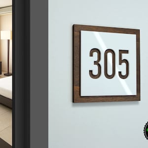 Square Sign for Hotel Signage / Room Number Sign / Apartment Door Sign ...