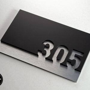 Sign for Hotel Signage Made of Brushed Aluminum & Acrylic, Room Number ...