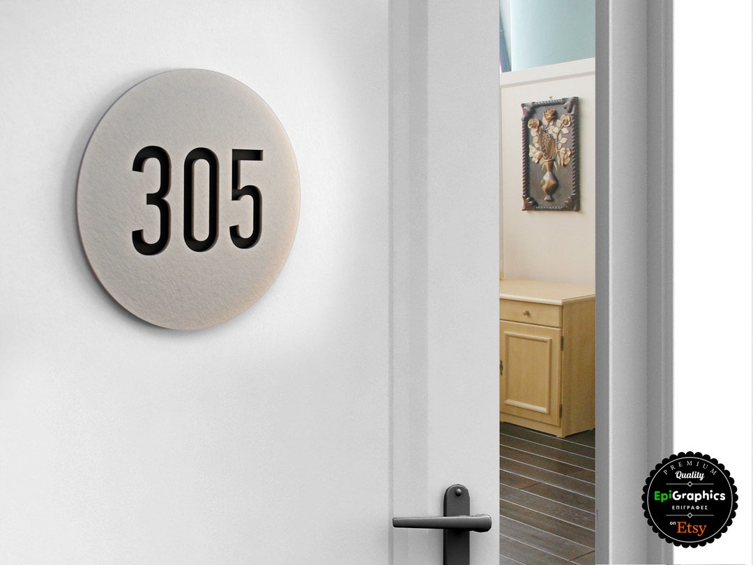 Round Shape Sign for Hotel Signage / Room Number Sign / Apartment Door ...