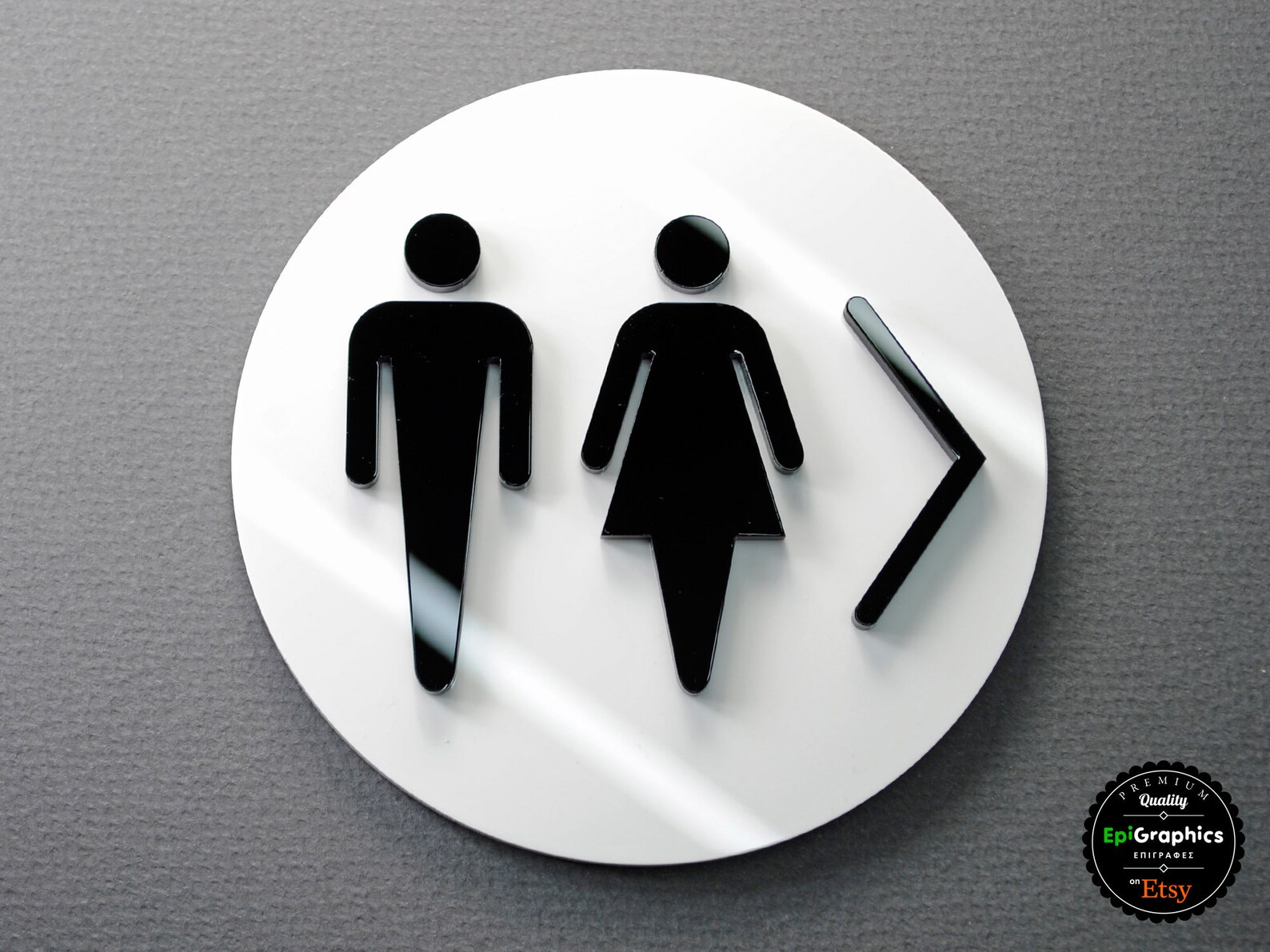 Round Shape Acrylic WC Sign for Hotel Restaurant and Office - Etsy