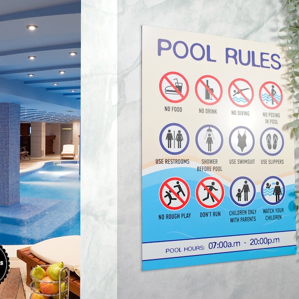 Pool Rules Sign - Etsy