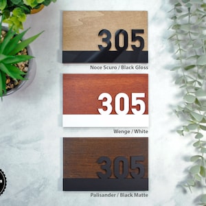 Modern Wood Room Number Sign: Acrylic Hotel Door Signage - Etsy