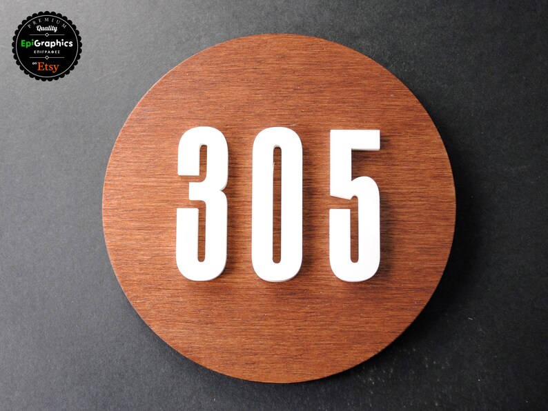 Round Shape Sign With Acrylic Numbers for Hotel Signage / Room - Etsy