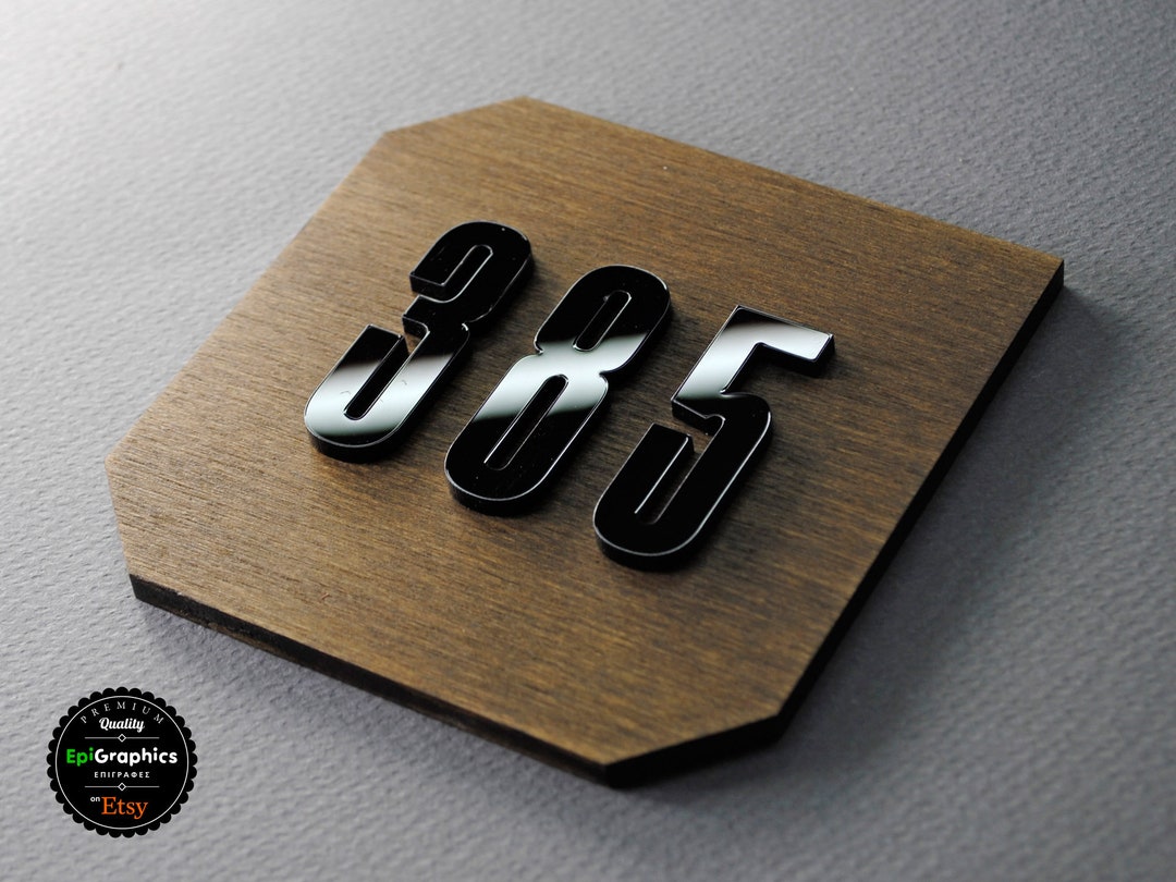 Wooden Sign With Acrylic Numbers for Hotel Signage / Room Number Sign ...