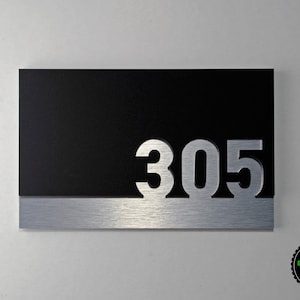 Sign for Hotel Signage Made of Brushed Aluminum & Acrylic, Room Number ...