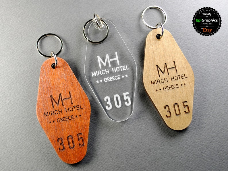 Personalized Key Tag for Hotels Keychain With Your Logo and - Etsy