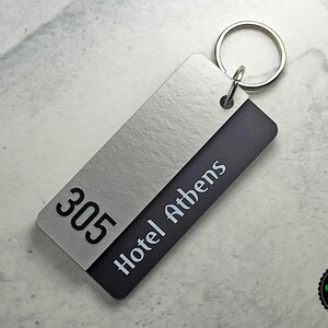 Personalized Modern Keychain for Hotels, Key Tag With Your Logo and ...