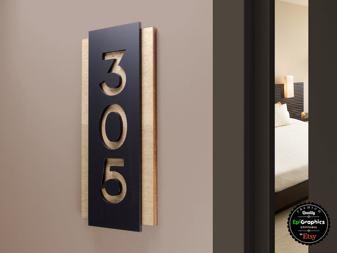 Sign for Hotel Signage Made of Wood & Acrylic, Room Number Sign ...