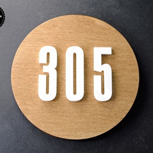 Round Shape Sign With Acrylic Numbers for Hotel Signage / Room Number ...