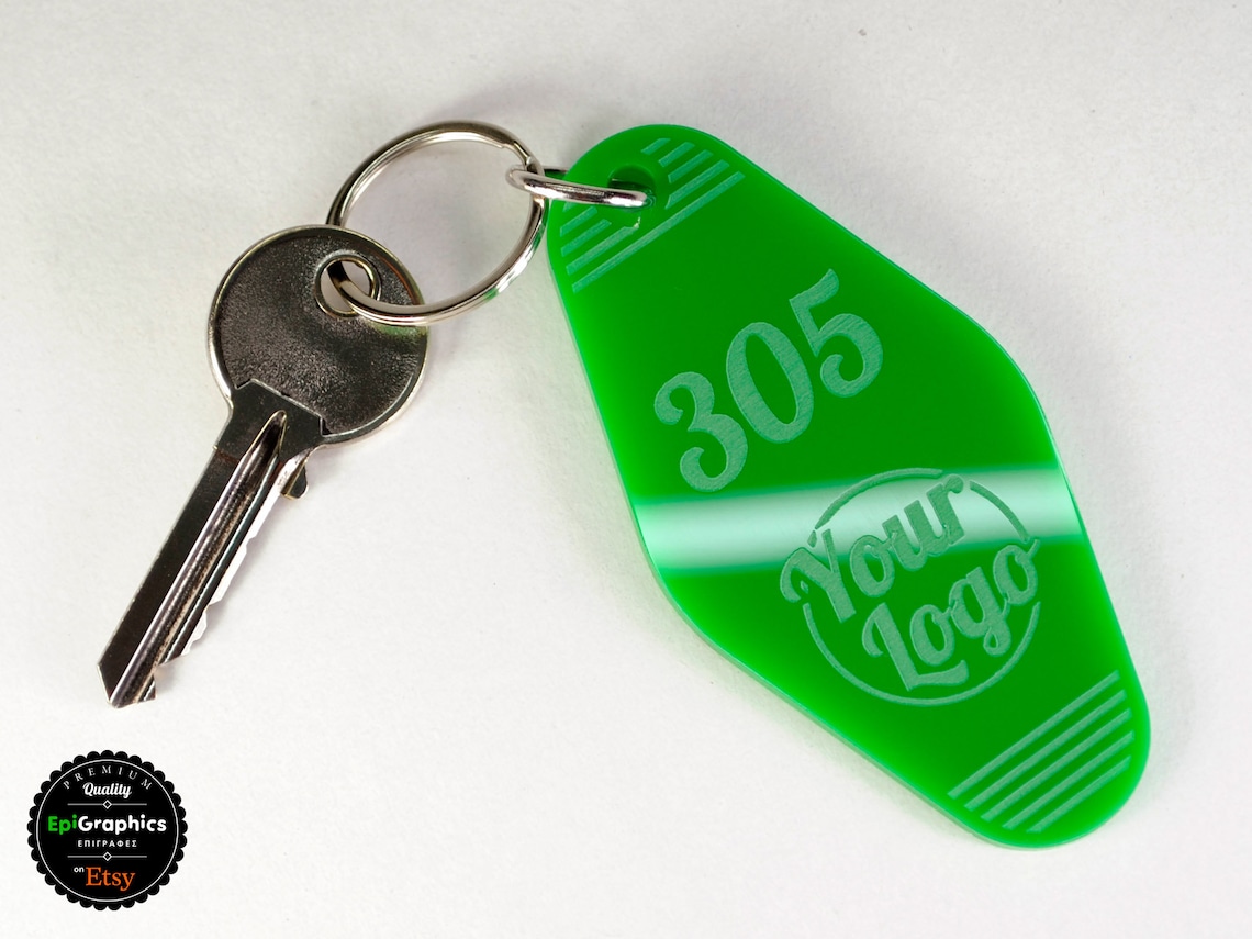 Personalized Hotel Key Tag, Keychain With Your Logo and Room Number - Etsy