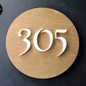 Round Shape Sign With Acrylic Numbers for Hotel Signage / Room Number ...