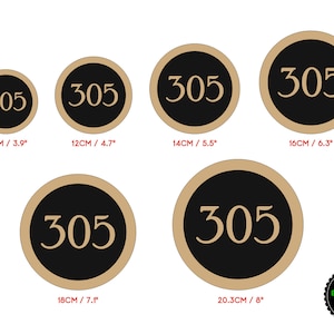 Wood & Acrylic Round Room Number Sign - Hotel Apartment Door Signage - Etsy