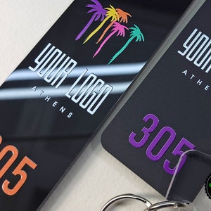 Personalized Acrylic Key Tag for Hotels, Keychain With Your Logo and ...
