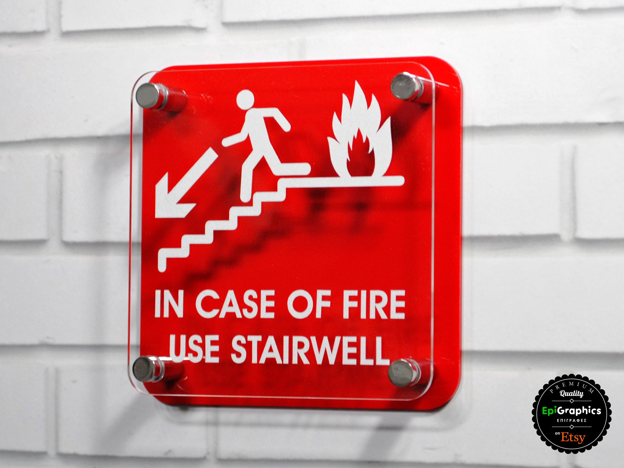 Fire Fighting Safety Sign With Reflective Symbols. - Etsy