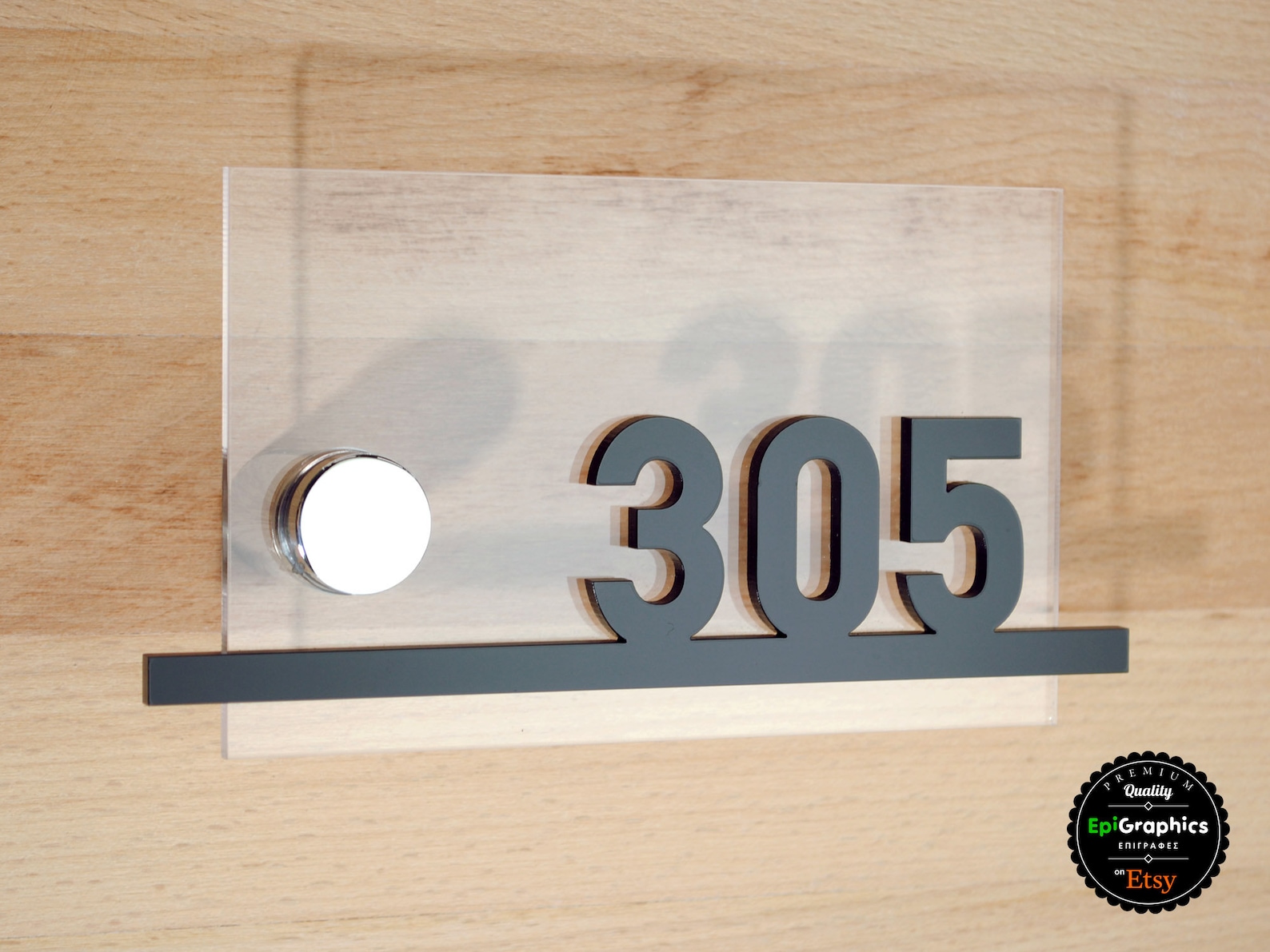 Modern Acrylic Room Number Sign: Hotel, Apartment Door Signage - Etsy