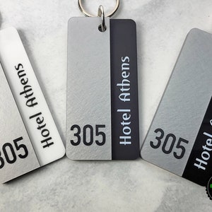 Personalized Modern Keychain for Hotels, Key Tag With Your Logo and ...