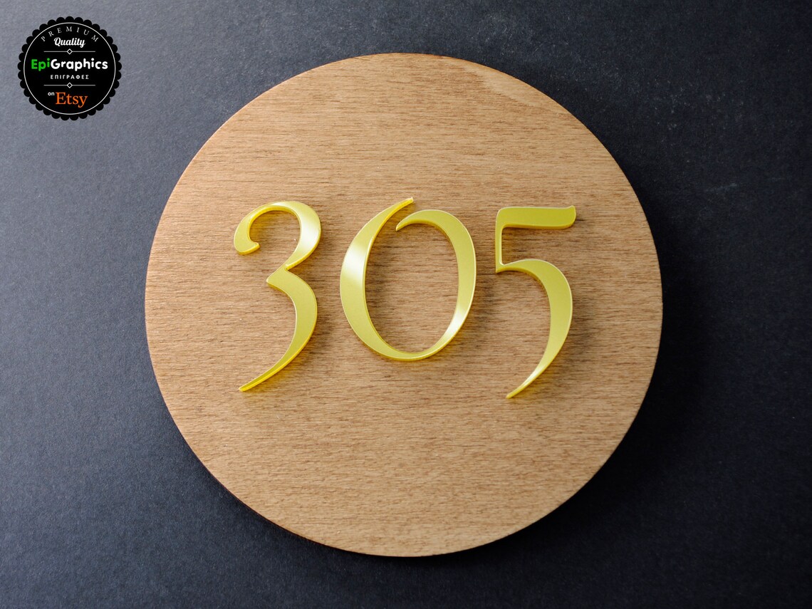 Wood Room Number Sign: Round Acrylic Hotel Door Sign - Etsy