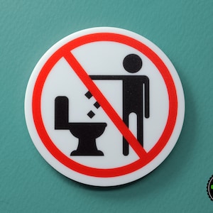 Do Not Throw Paper in the Toilet Sign - Do Not Flush Sign - Round Shape ...