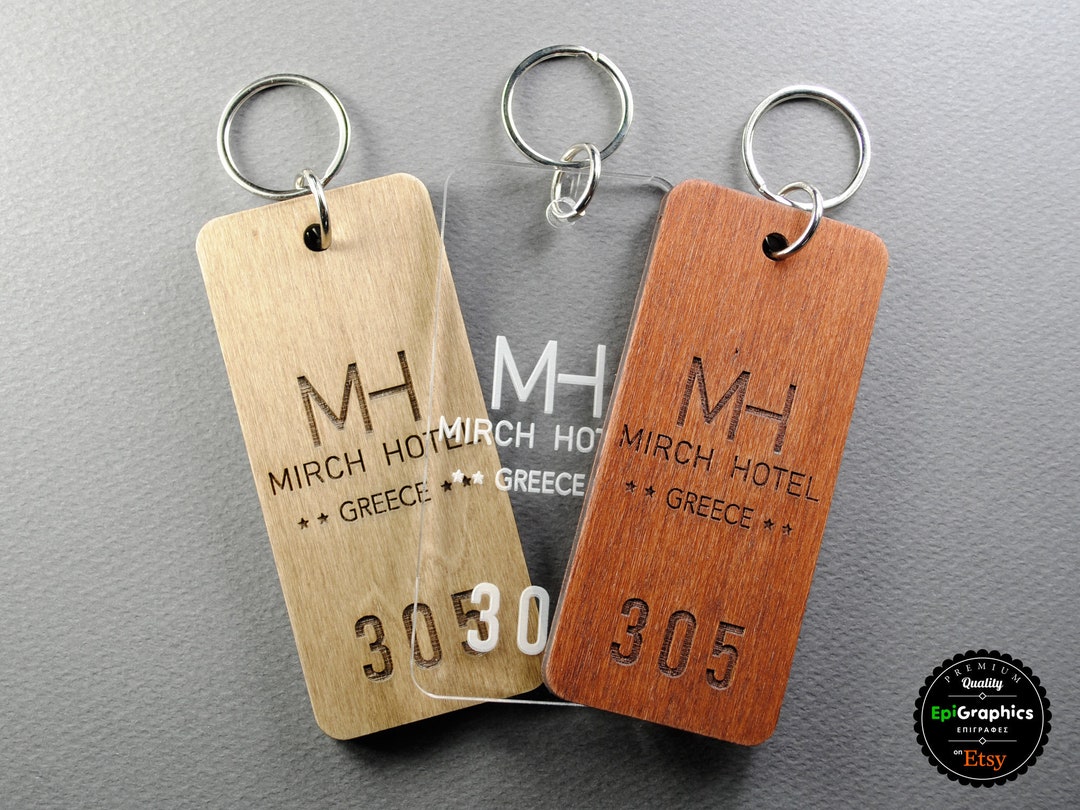Personalized Key Tag for Hotels, Keychain With Your Logo and Room ...