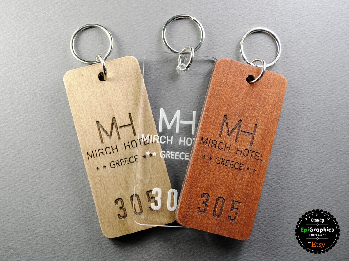Personalized Key Tag for Hotels Keychain With Your Logo and - Etsy