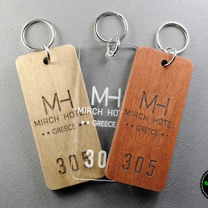 Personalized Key Tag for Hotels, Keychain With Your Logo and Room ...