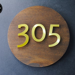 Round Shape Sign With Acrylic Numbers for Hotel Signage / Room Number ...
